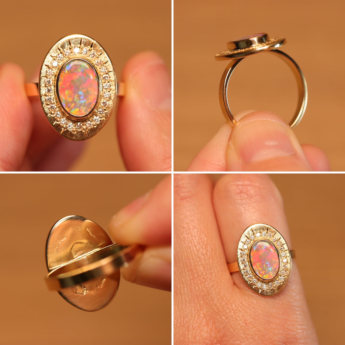 Sunray Halo Pastel Opal Ring - 18k Gold – Lightworker Jewellery